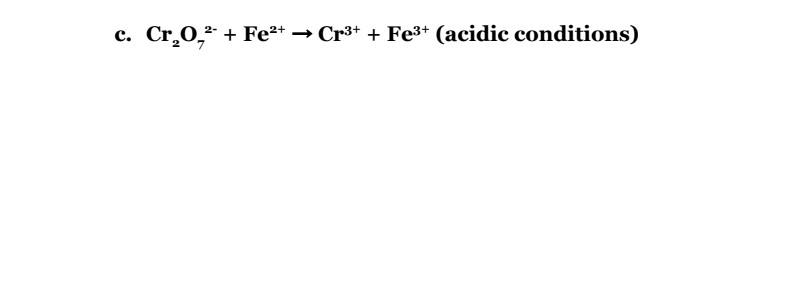 Solved Cr2O72−+Fe2+→Cr3++Fe3+ | Chegg.com