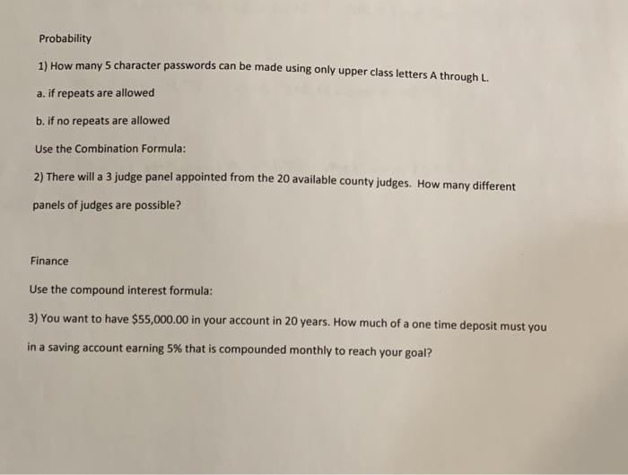 Solved Probability 1) How many 5 character passwords can be | Chegg.com