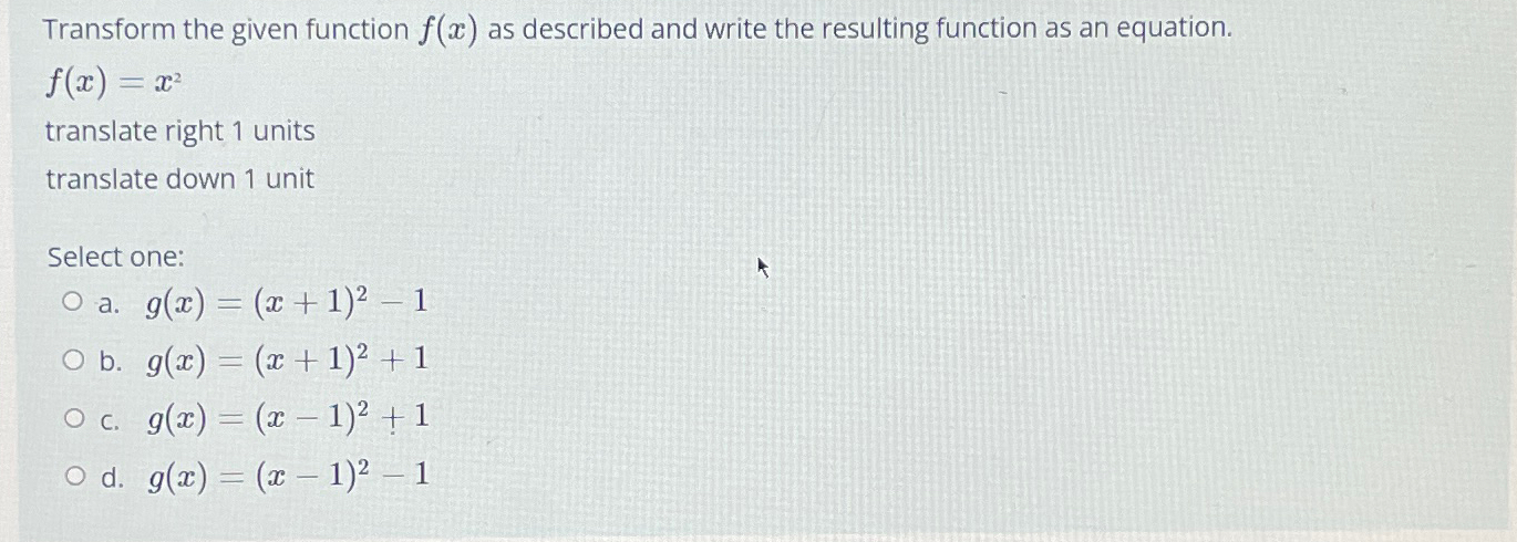 Solved Transform The Given Function F X ﻿as Described And