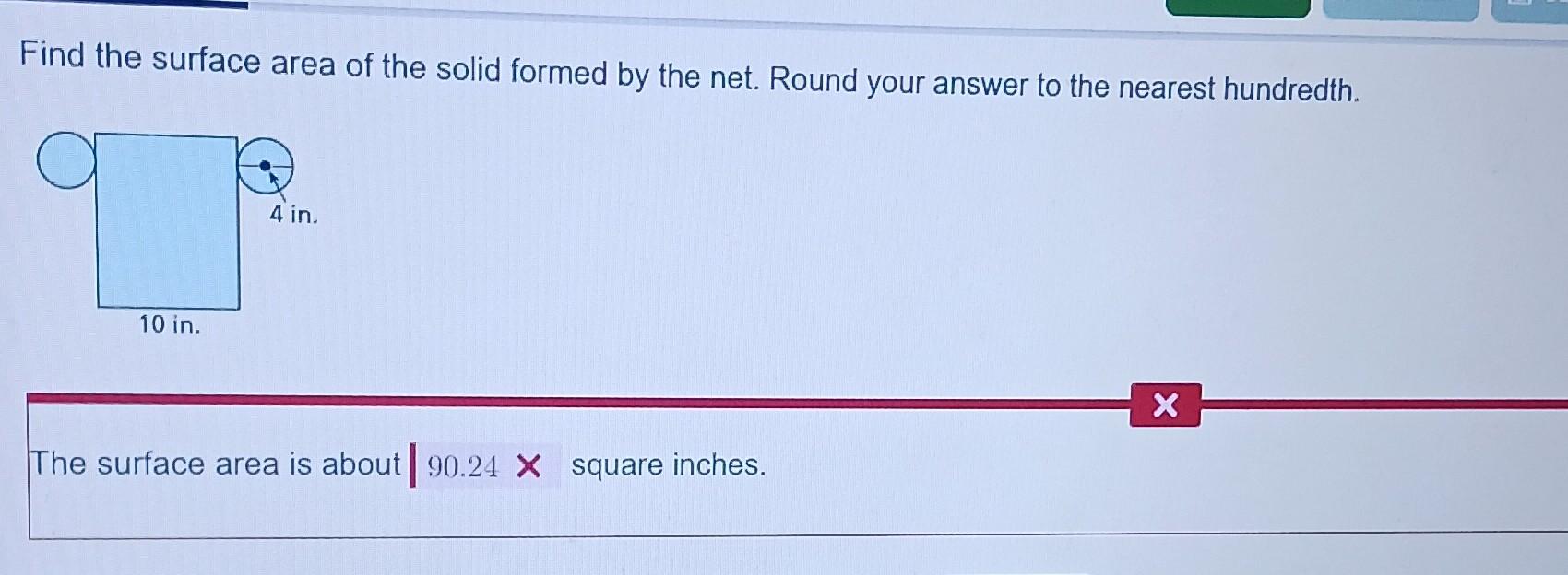 Solved Find the surface area of the solid formed by the net. | Chegg.com