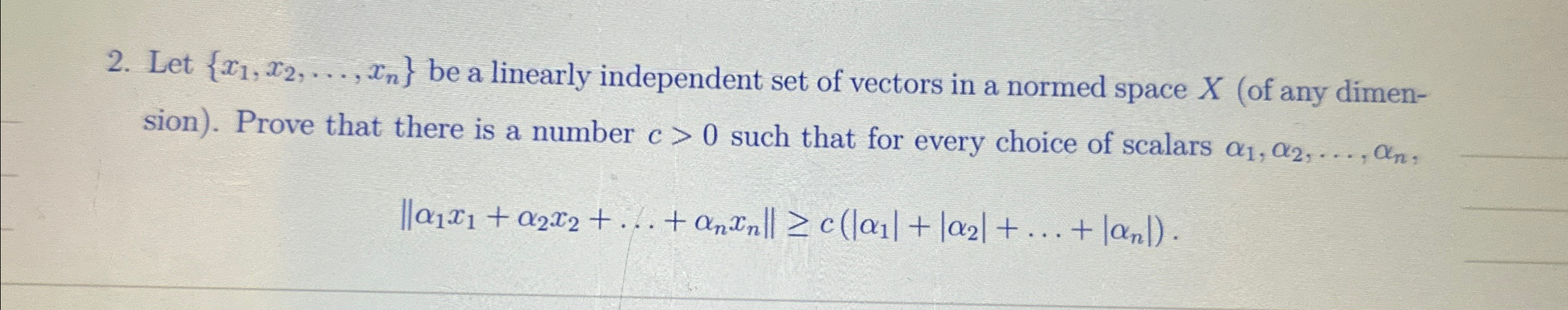 Solved Let {x1,x2,dots,xn} ﻿be a linearly independent set of | Chegg.com