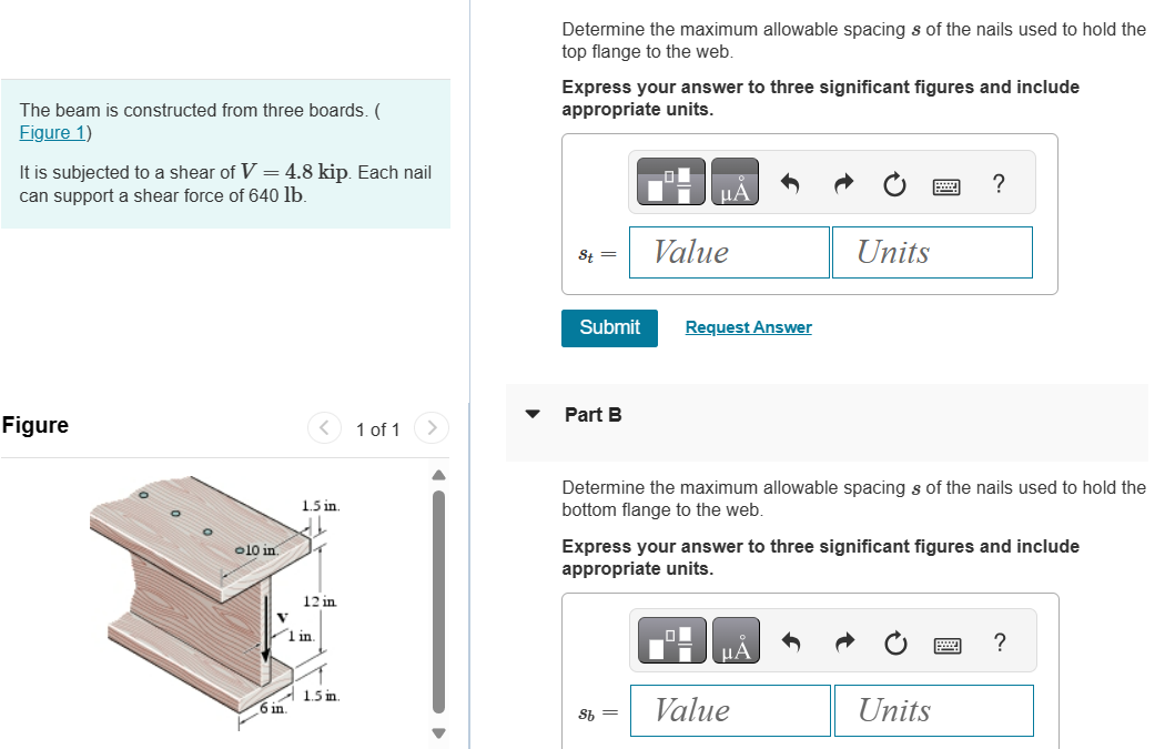 Solved Determine the maximum allowable spacing s ﻿of the | Chegg.com