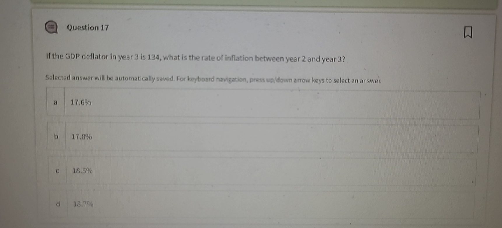 Solved Question 17If the GDP deflator in year 3 ﻿is 134, | Chegg.com