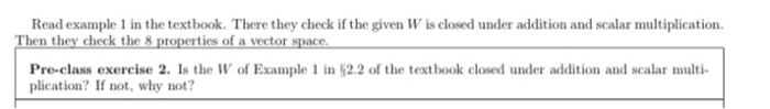 Solved SUBSPACES Given a vector space V a subspace is just a | Chegg.com