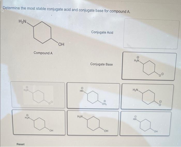 Solved Determine the most stable conjugate acid and | Chegg.com