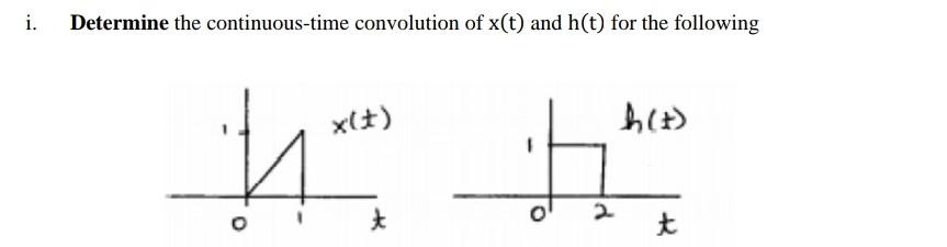 Solved і. Determine the continuous-time convolution of x(t) | Chegg.com