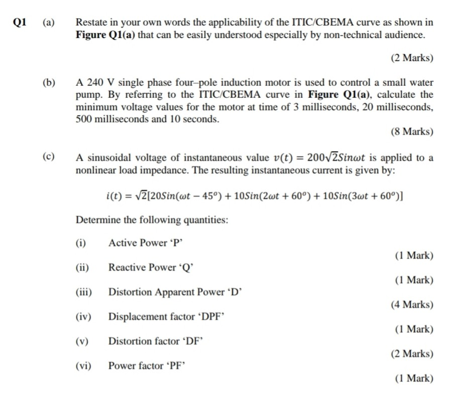 Solved Q1 (a) Restate in your own words the applicability of | Chegg.com