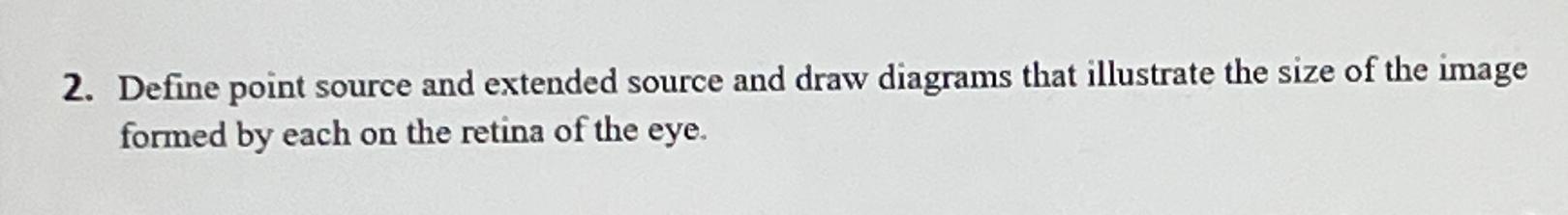 Solved Define point source and extended source and draw | Chegg.com