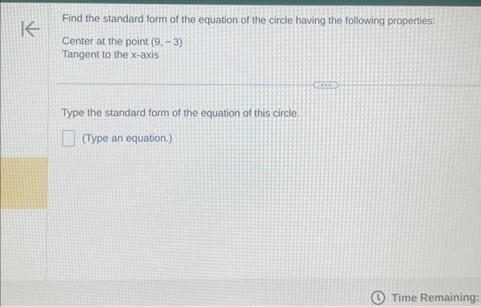 Solved Find the standard form of the equation of the circle | Chegg.com