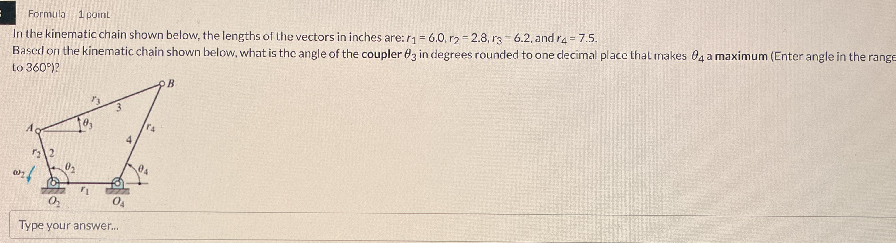 Solved Formula1 ﻿pointIn the kinematic chain shown below, | Chegg.com