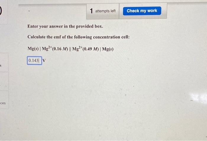 Solved 1 attempts left Check my work Enter your answer in | Chegg.com