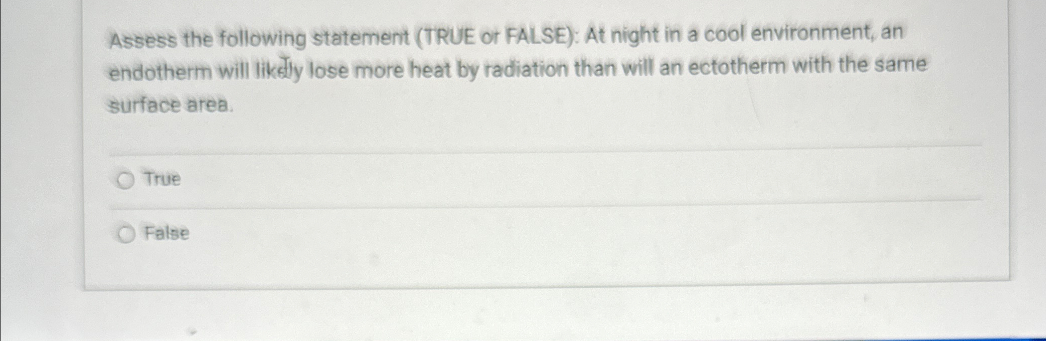Solved Assess the following statement (TRUE or FALSE): At | Chegg.com
