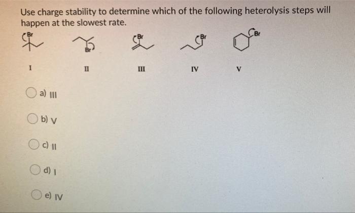 Solved Use charge stability to determine which of the | Chegg.com