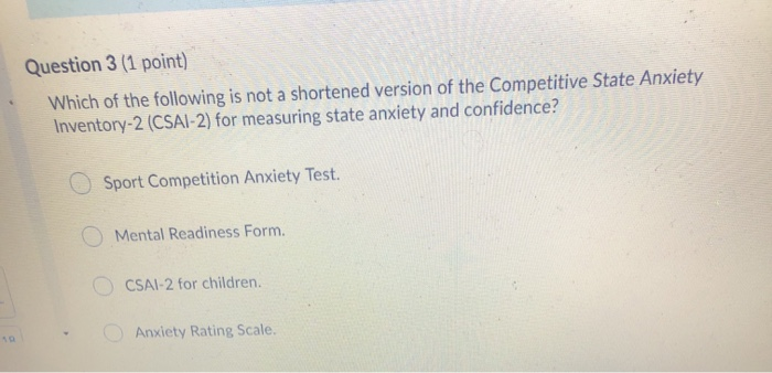 Solved Question 3 (1 point) Which of the following is not a | Chegg.com