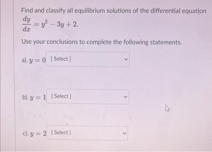 Solved Find and classify all equilibrium solutions of the | Chegg.com