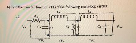 Solved b) ﻿Find the transfer function (TF) ﻿of the following | Chegg.com