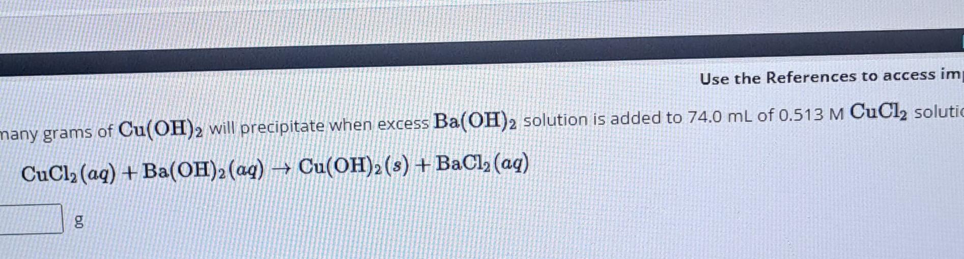Solved nany grams of Cu(OH)2 will precipitate when excess | Chegg.com
