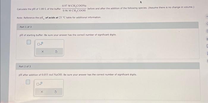 Solved Calculate the pll of 1.00 L of the buffer | Chegg.com