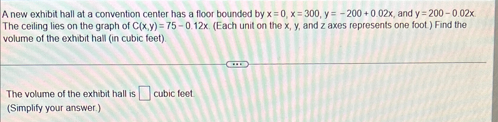 Solved A new exhibit hall at a convention center has a floor | Chegg.com