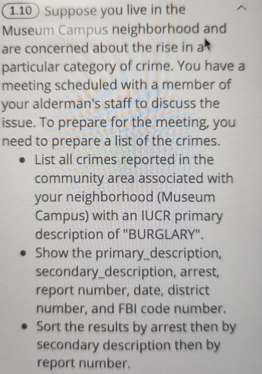 Solved 1.9 Suppose you work for alderman Emma Mitts in the | Chegg.com