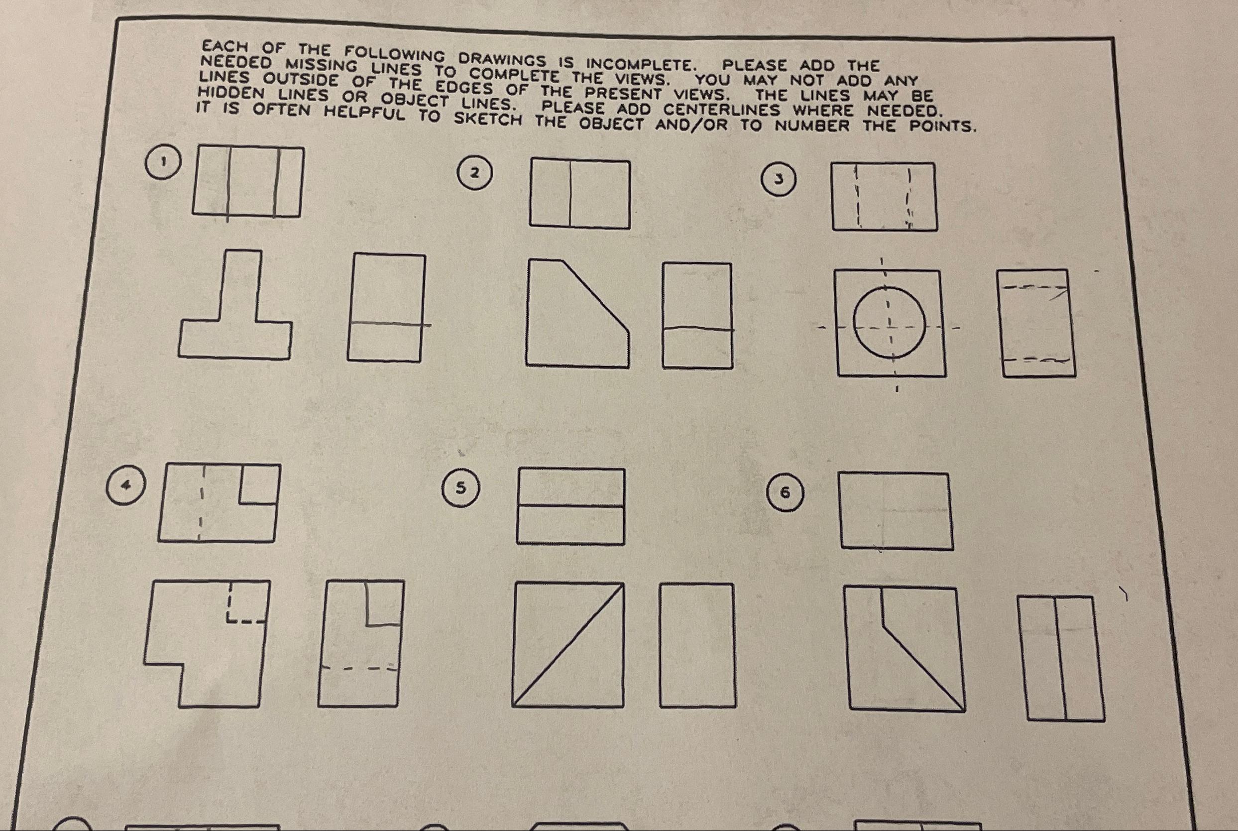 Solved EACH OF THE FOLLOWING DRAWINGS IS INCOMPLETE. PLEASE | Chegg.com