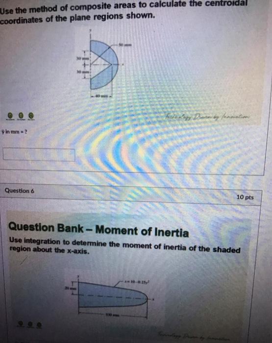 Solved Use the method of composite areas to calculate the | Chegg.com
