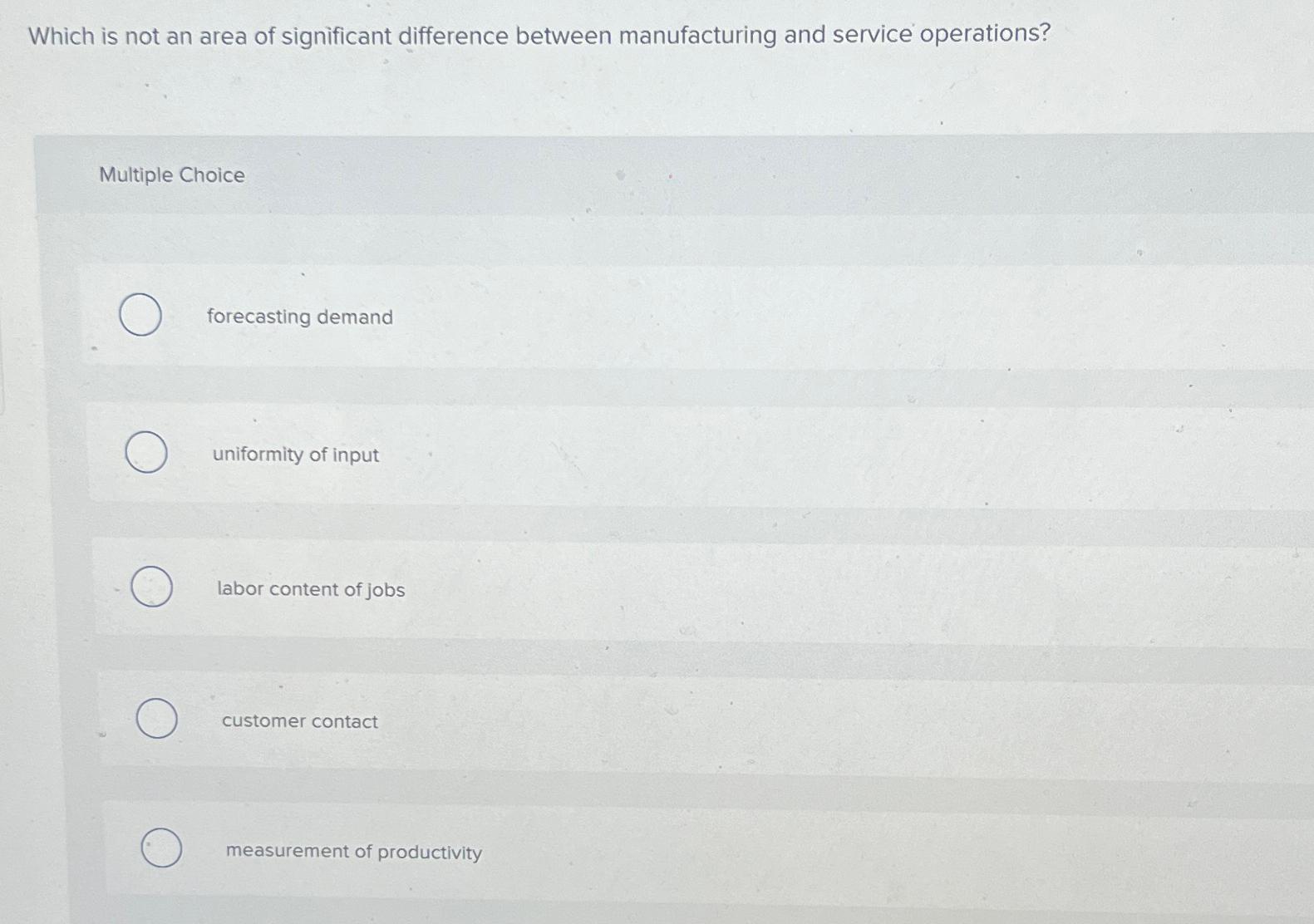 Solved Which is not an area of significant difference | Chegg.com