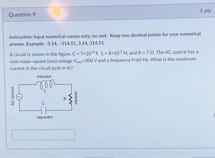 Solved Instruction: Input numerical values only; no unit. | Chegg.com