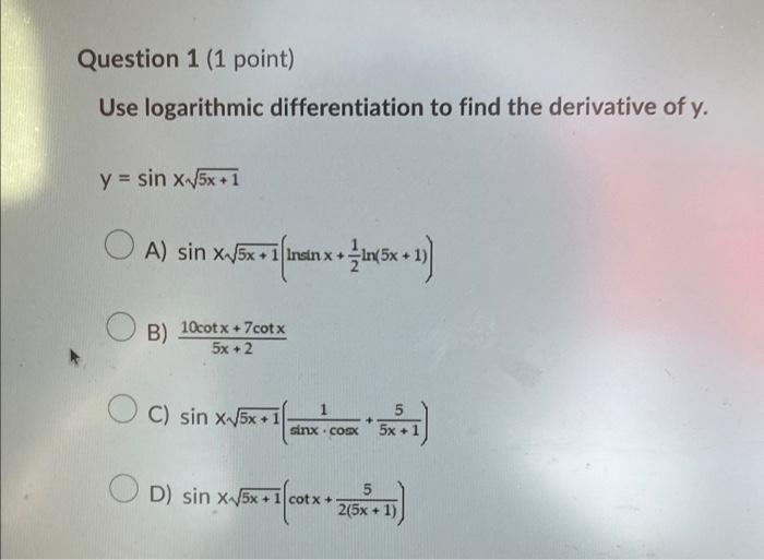 Solved Use logarithmic differentiation to find the | Chegg.com
