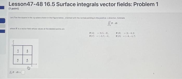 Solved Lesson47-48 16.5 Surface integrals vector fields: | Chegg.com