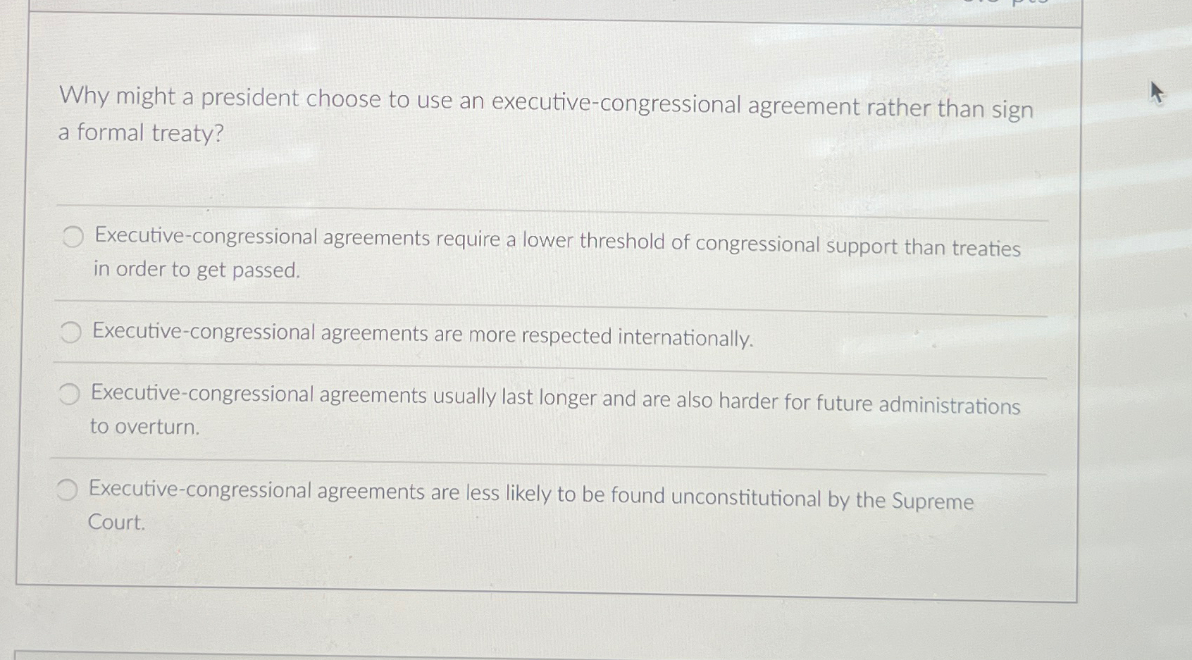 Solved Why might a president choose to use an | Chegg.com