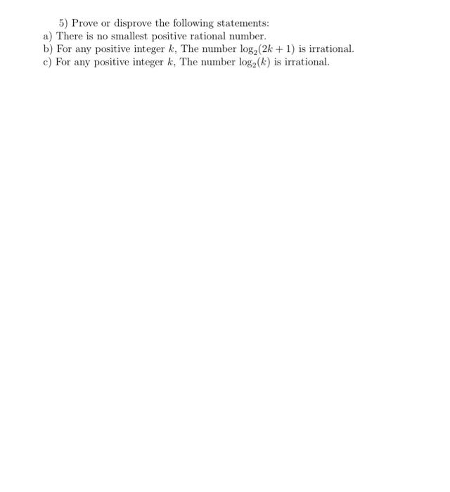 Solved Prove or disprove the following statements: a) There | Chegg.com