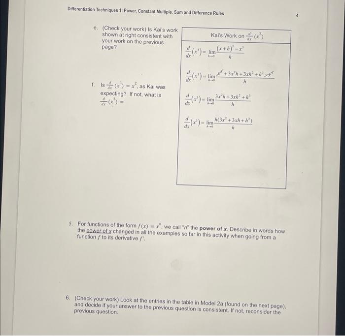 Solved Differentiation Techniques 1: Power, Constant | Chegg.com