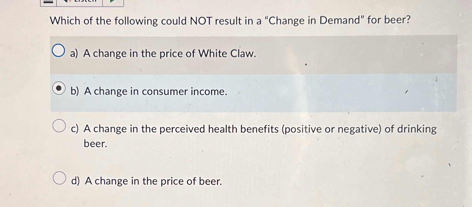 Solved Which of the following could NOT result in a "Change | Chegg.com
