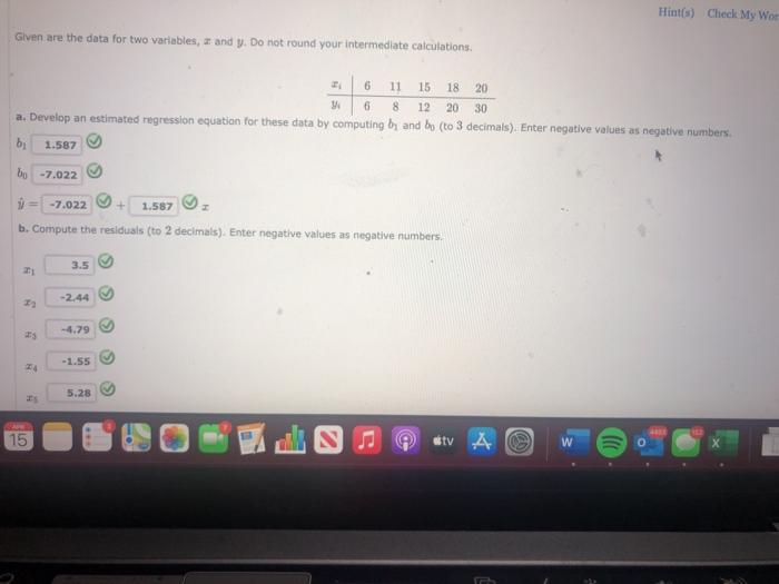 Solved Hint(s) Check My Wor Given are the data for two | Chegg.com