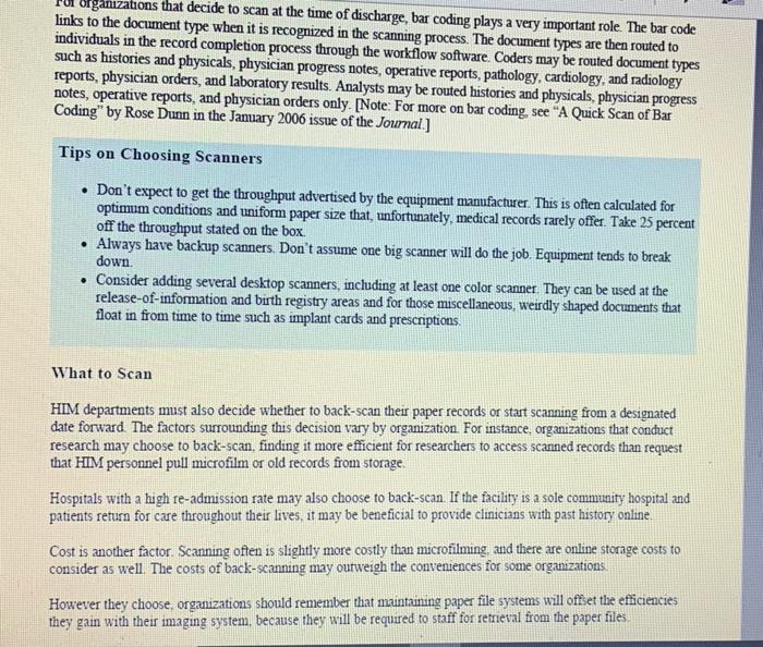 When to Scan Throughout this article the terms | Chegg.com