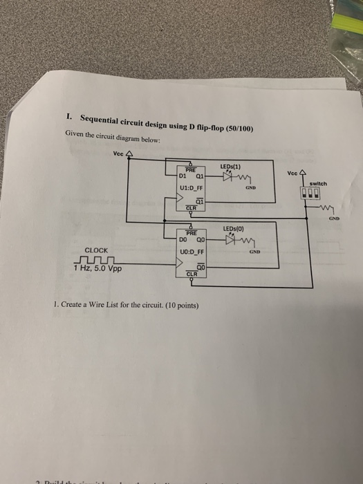 I. Sequential circuit design using D flip-flop | Chegg.com