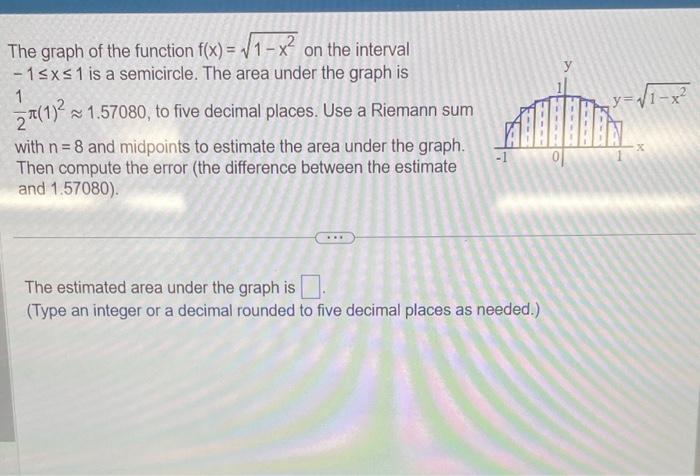 Solved Find the estimated area under the graph, and then | Chegg.com
