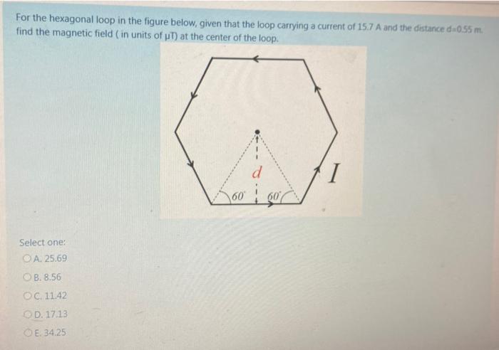 Solved For the hexagonal loop in the figure below, given | Chegg.com