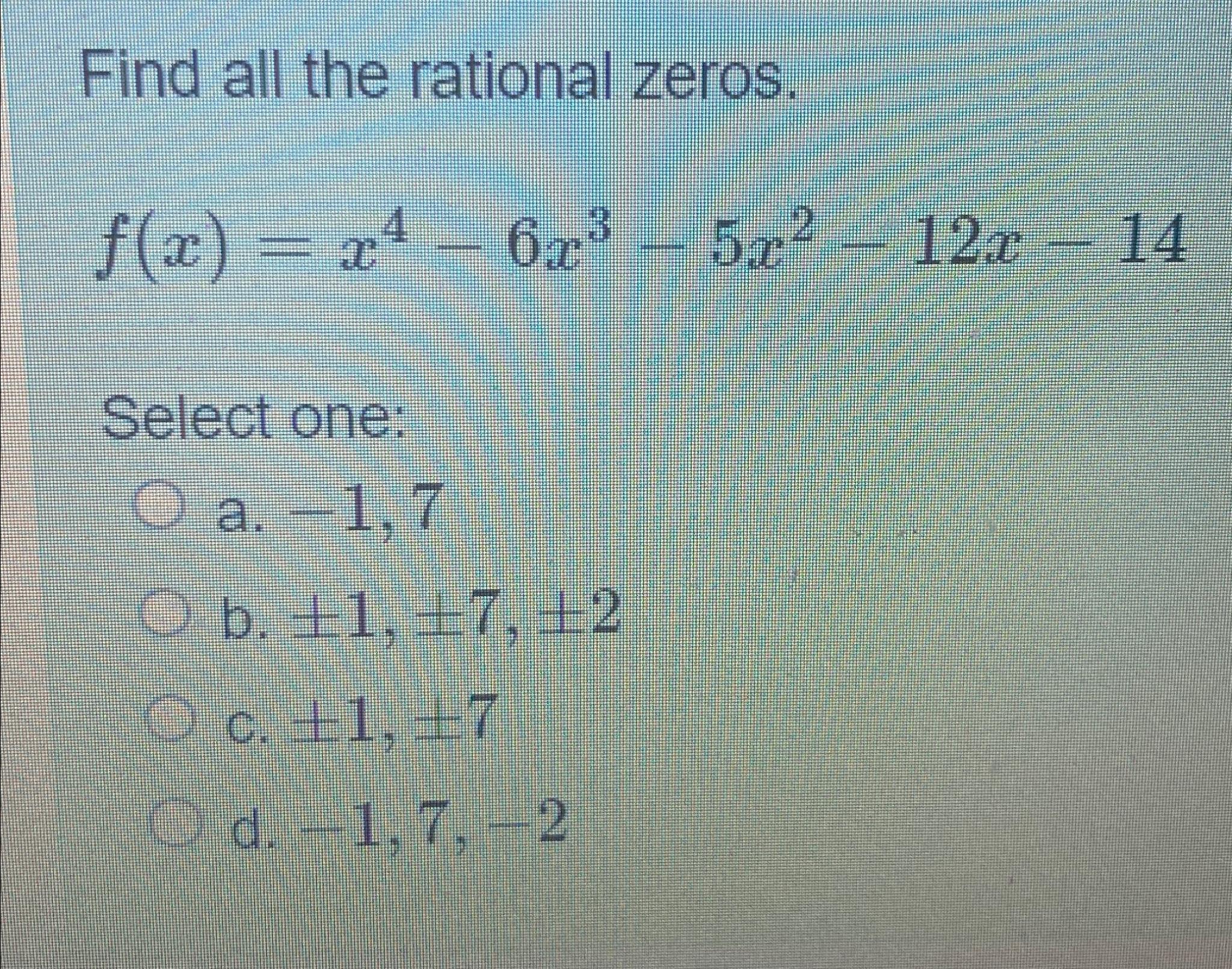 Solved Find all the rational | Chegg.com