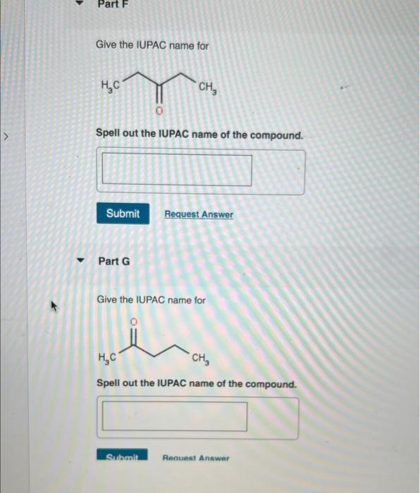 Solved Part B Give the IUPAC name for H₂C Spell out the | Chegg.com