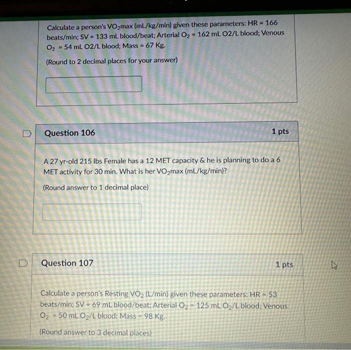 Solved Calculate the Exercise Energy Expenditure (kcals/ | Chegg.com