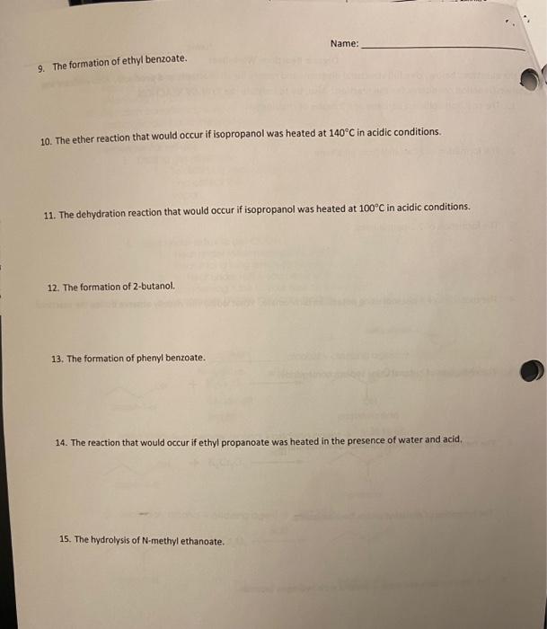 Solved For the questions below, give full structural | Chegg.com