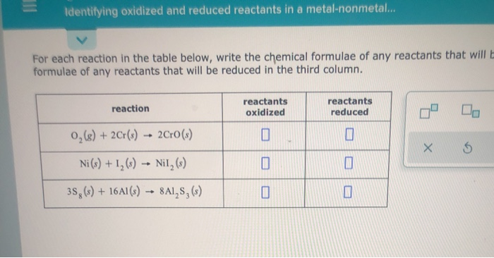 Solved Identifying oxidized and reduced reactants in a | Chegg.com
