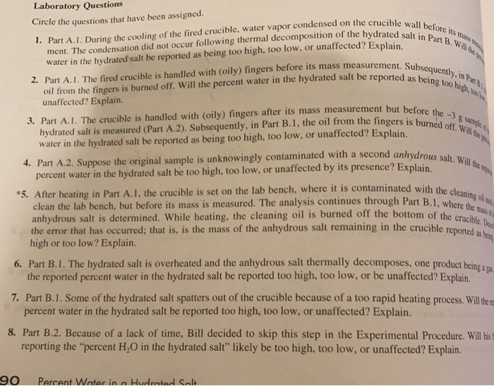 cible wall before its mas ted salt in Part B. Will | Chegg.com