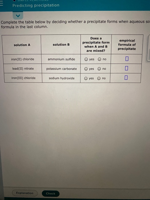 Solved Predicting precipitation Complete the table below by | Chegg.com
