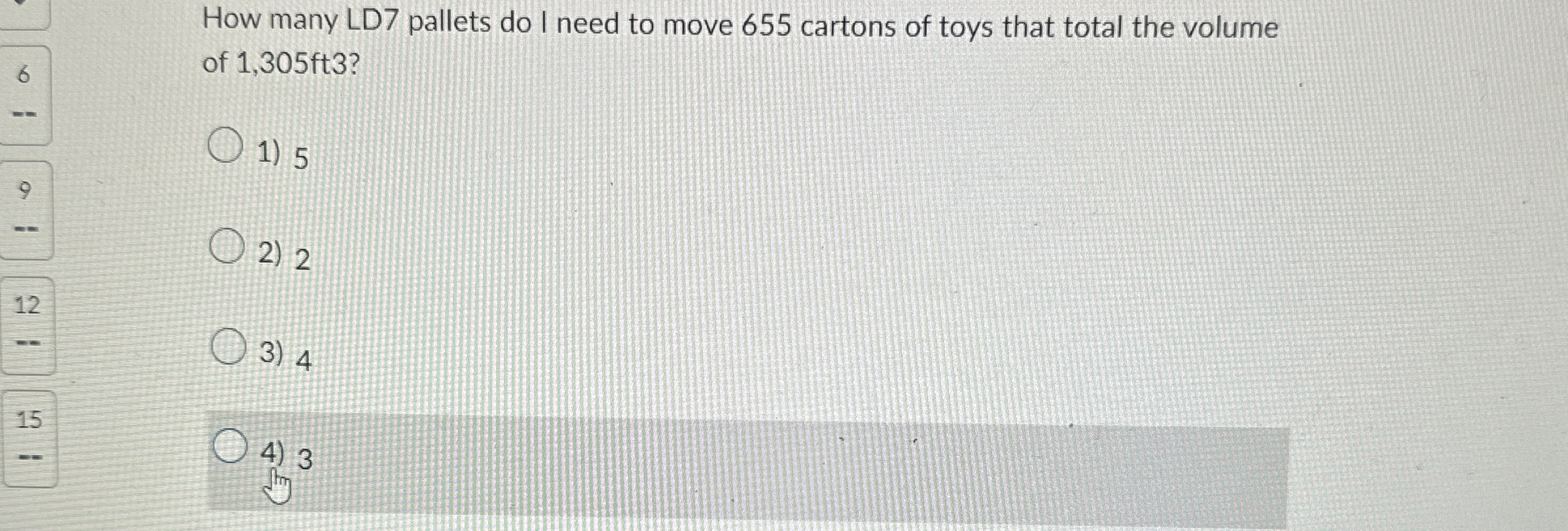 Solved How many LD7 ﻿pallets do I need to move 655 ﻿cartons | Chegg.com