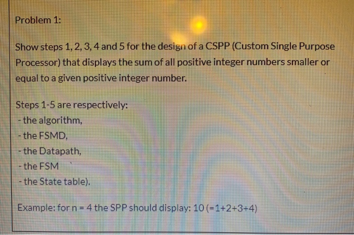 Solved Problem 1: Show steps 1, 2, 3, 4 and 5 for the design | Chegg.com