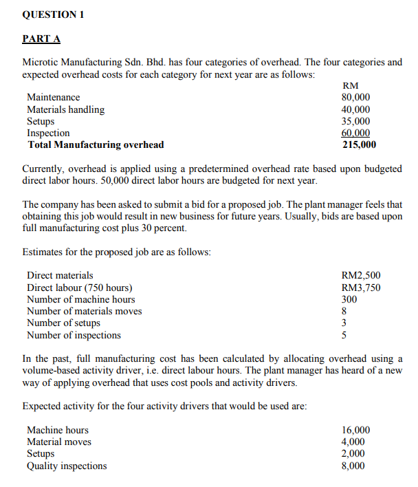 Solved QUESTION 1 - ﻿PART ARequired:a) ﻿Determine the | Chegg.com