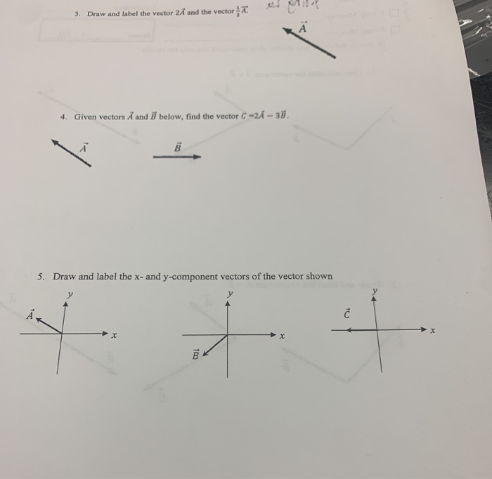 Solved 3. Draw and label the vector 2Ä and the vector А 4. | Chegg.com